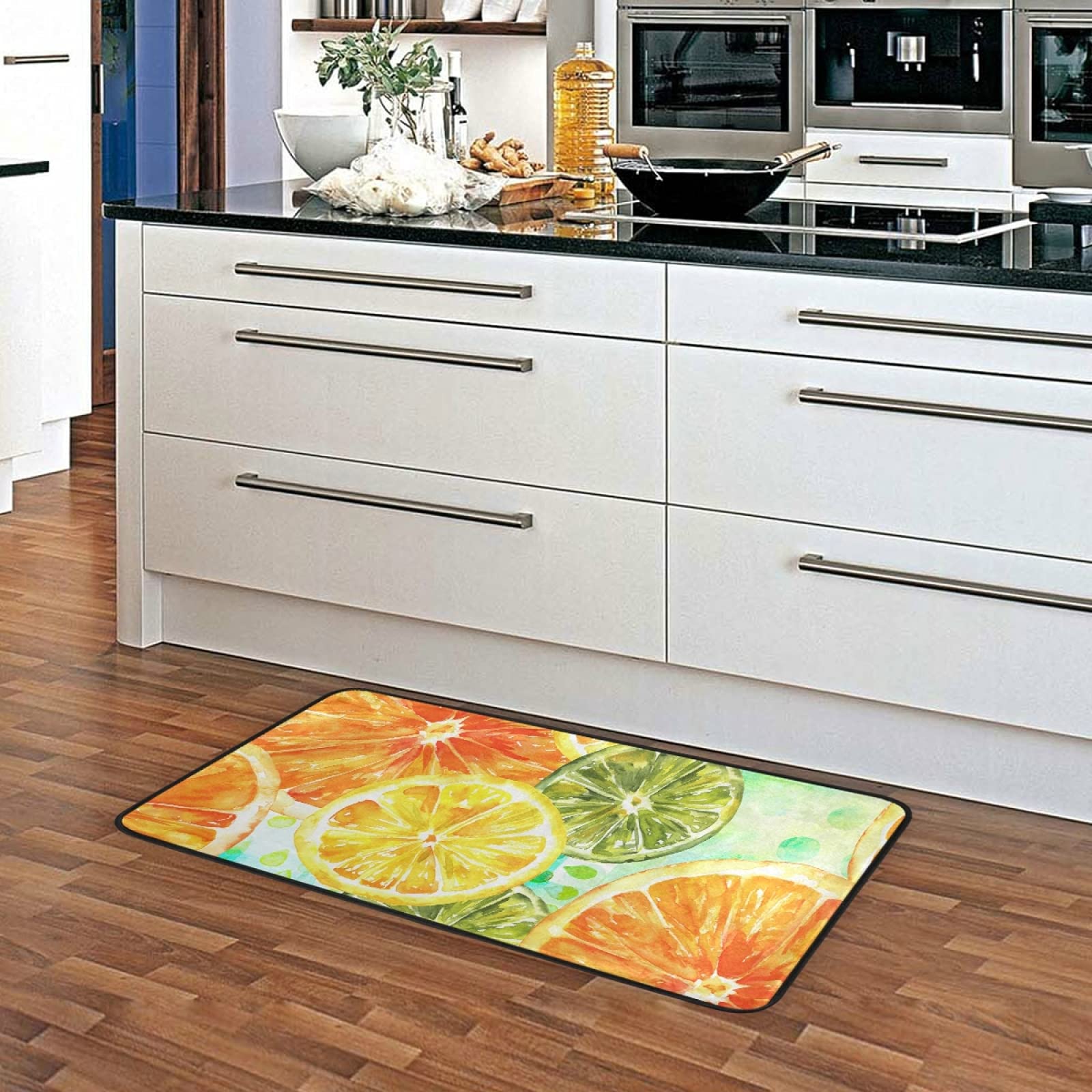 Lemon Kitchen Mat Orange Kitchen Rugs Floor Mat Anti Fatigue Non Skid Washable Bath Rug Runner Doormats Carpet Sink Mat Lemon Kitchen Decor 39 X 20 inch