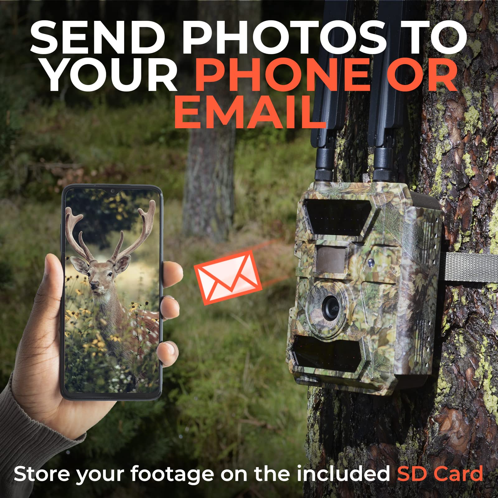 KP 100-4G LTE Wireless Cellular Trail Camera - New 2024 - Motion Activated Hunting & Game Camera - Photos &Video to Any Phone - 5 Year Warranty - (AT&T ONLY)