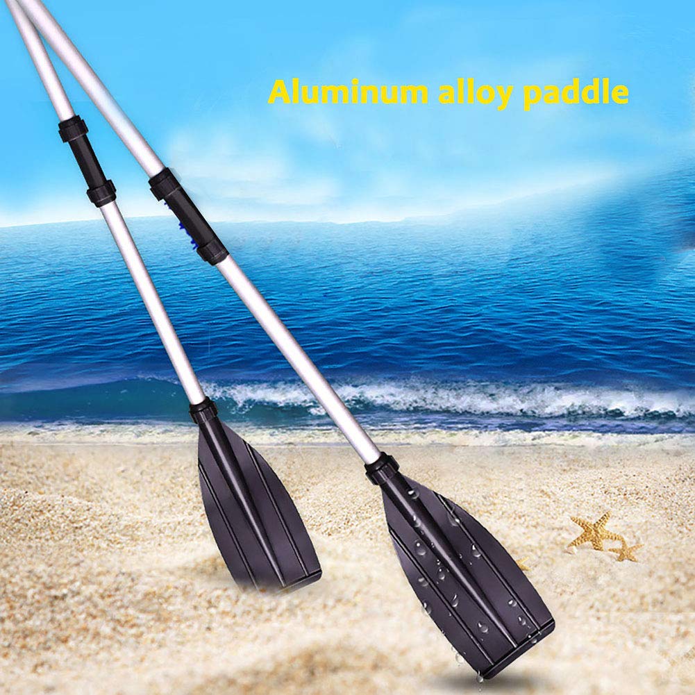 Jlong Kayak Paddle Boat Oars, 1 Pair Aluminium Alloy Detachable Lightweight Kayak Paddles 96in Canoe Paddles Dual Purpose for Boating Canoeing