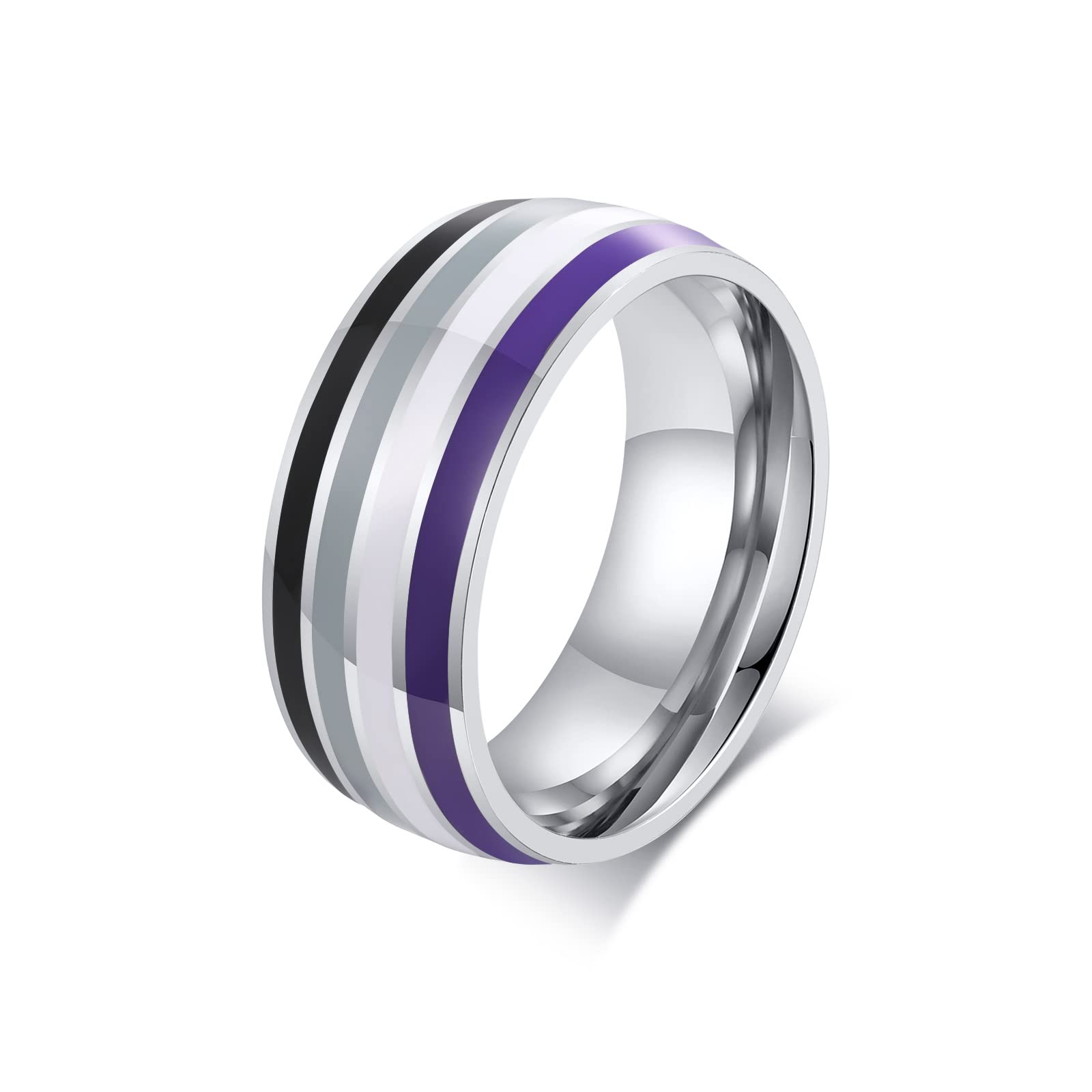 LGBT UNICORNS Asexual Ring, Ace Pride jewelry Stainless Steel Ring for man & woman, Size 6-13