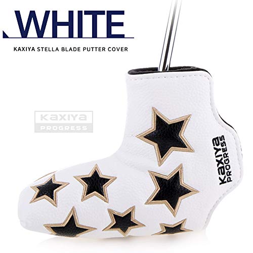 Kaxiya Stella Golf Putter Head Cover Blade Putter Covers for Scotty Cameron Taylormade Odyssey Ping Golf Builder (White)