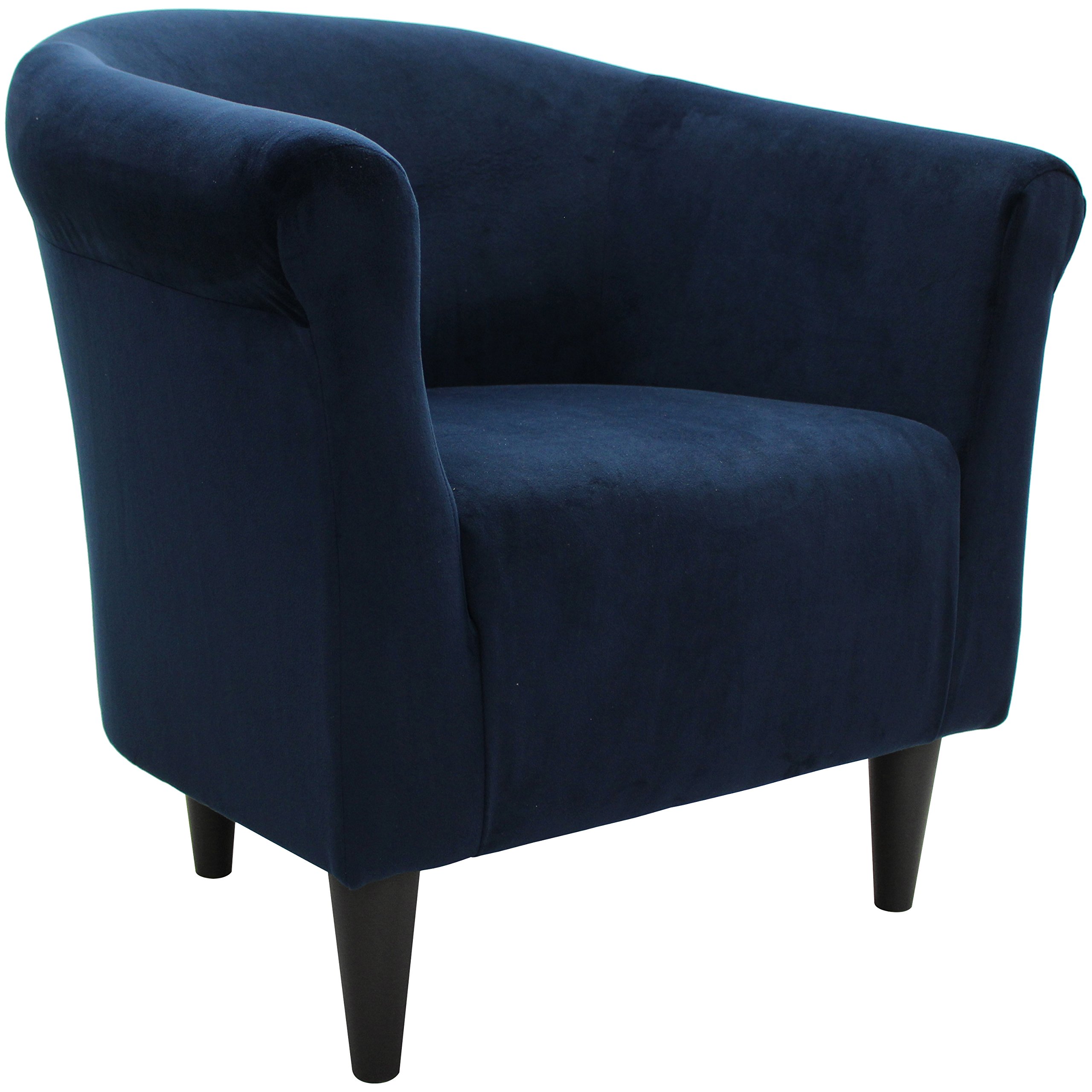 Mainstays Modern Design Faux Leather Bucket Accent Padded Chair with Pillow, Carbon