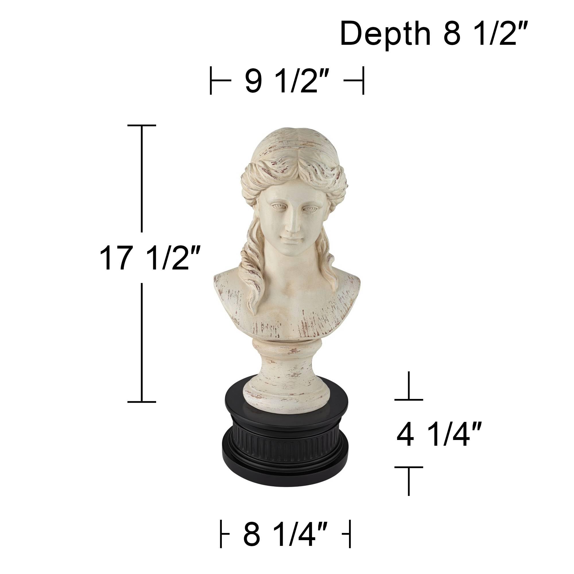 Kensington Hill Classic Greek 17 1/2" H Antique White Bust with Black Round Riser