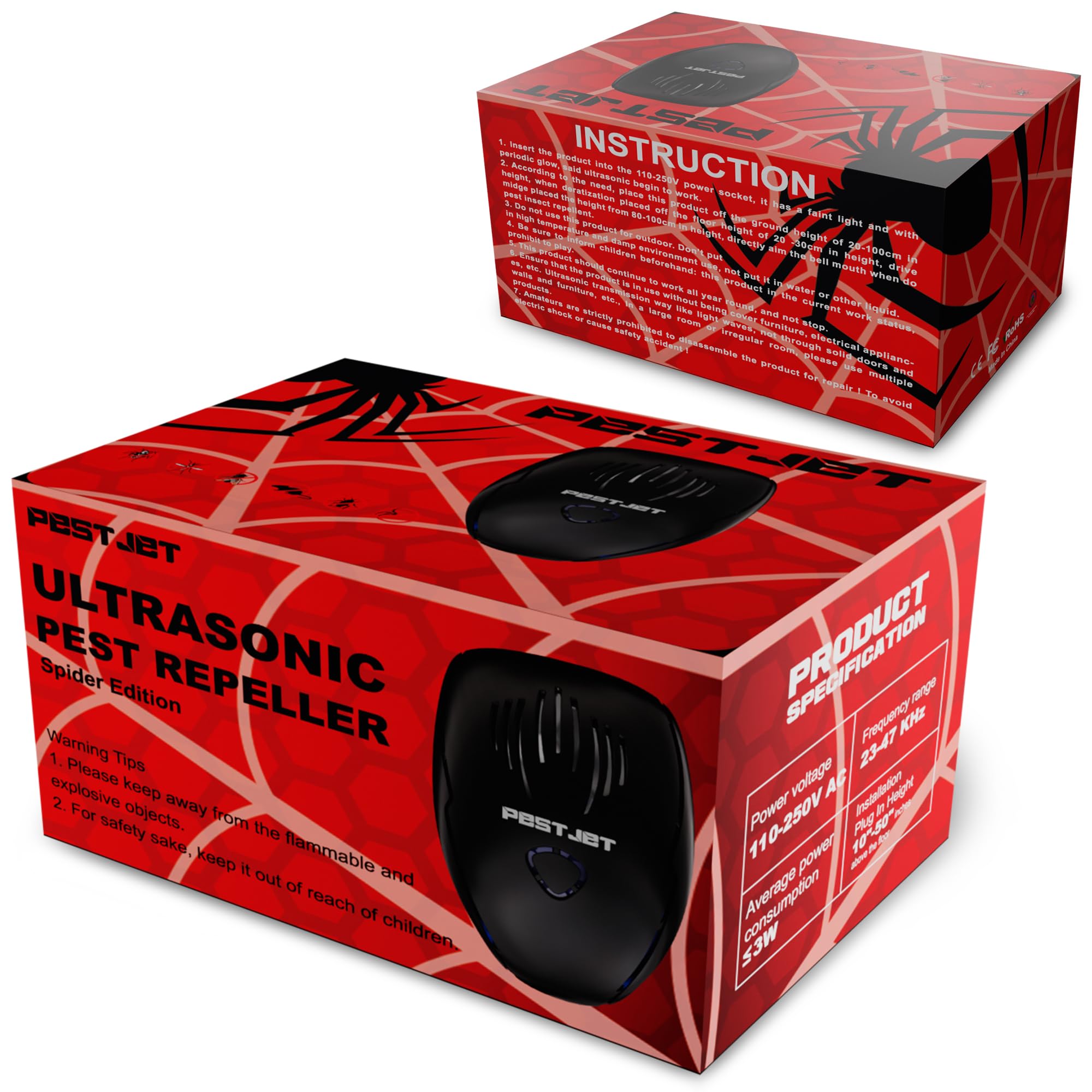 New 2024 Ultrasonic Pest Repeller Plug in - 2 Pack β Outdoor/Indoor Electronic Pest Repellent - Get Rid of Rat Bat Mouse Squirrel Bug Bee Ant Spider Wasp Cockroach Fly Mosquito Rodent Termite Roach