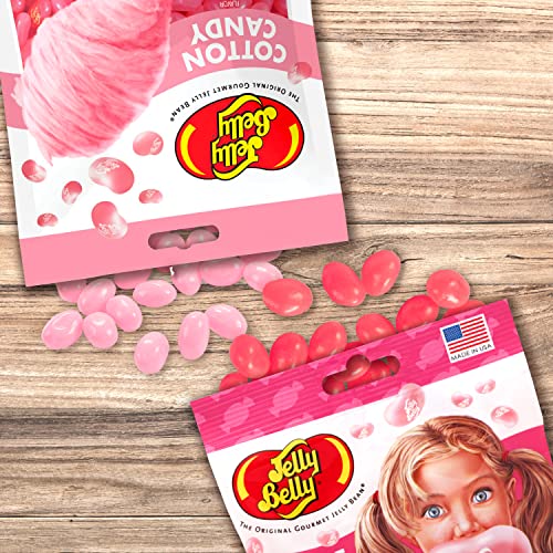 Jelly Belly Bubble Gum and Pink Cotton Candy Jelly Beans, Pack of 2, 3.5 oz each pack