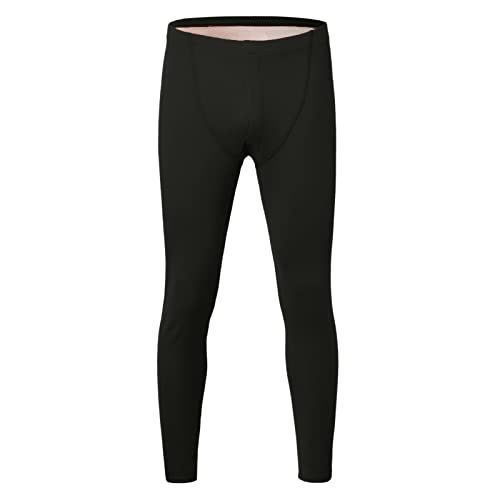 Men's Thermal Long Underwear Set Warm Base Layers with Fleece Lined for Cold Weather Underwear Set Black