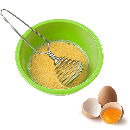 Kitchen Whisk, Stainless Steel Spring Whisk, Light Weight Manual Mixers Portable Cream Egg Beater, Anti Rust Spring Egg Whisk, Versatile Egg Mixing Tool Durable Wire Whip for Cooking Whipping