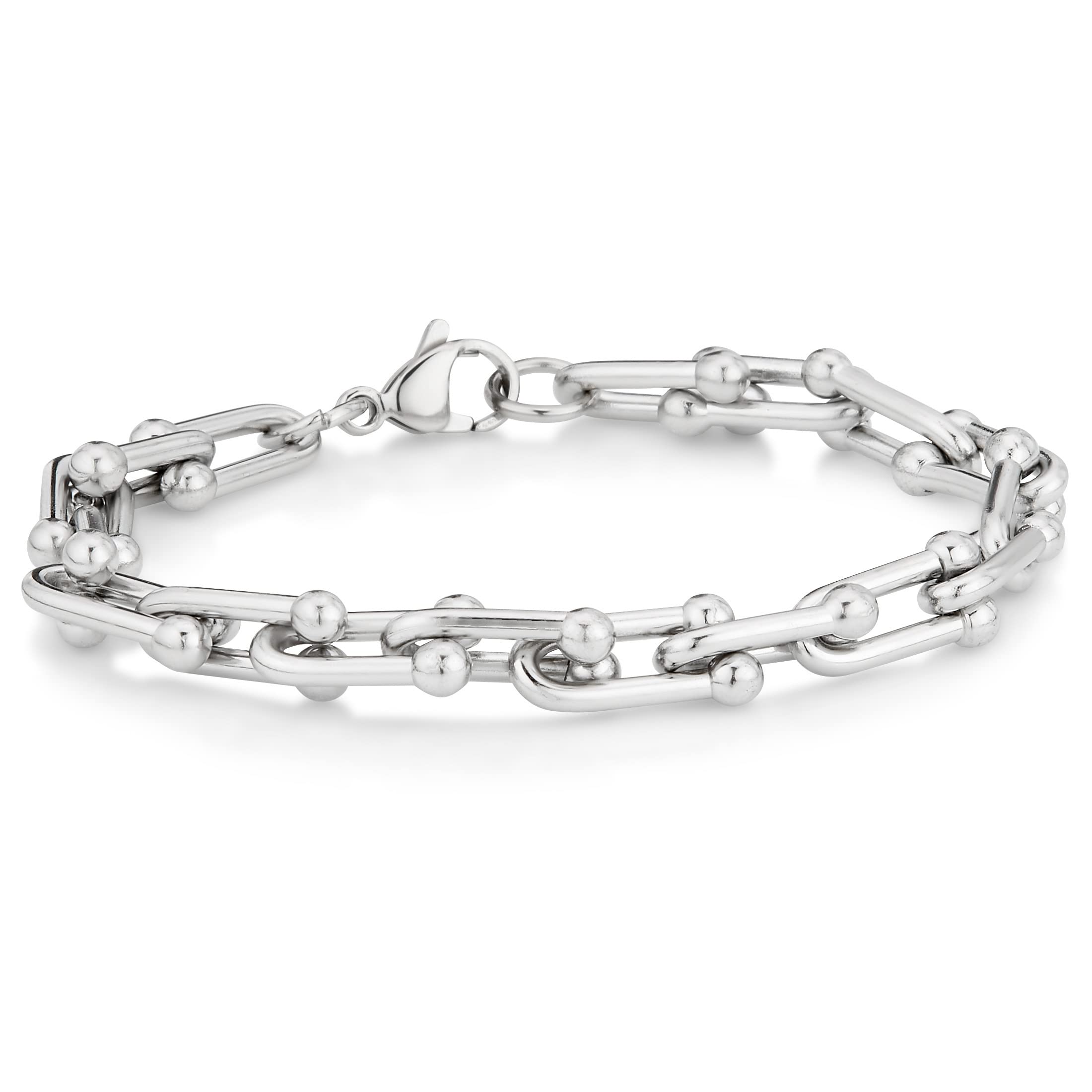 LONDON FOG Silver Plated 7.5, 8 Inch Unisex Bracelet (Horse Bit 7.5 Inch Gold)