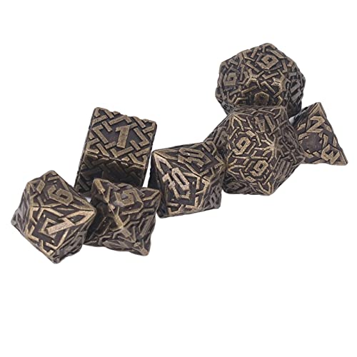 Metal Dice Set, Collectibles Metal Polyhedral Dice Easy to Read 7pcs for Board Games(Type 2)