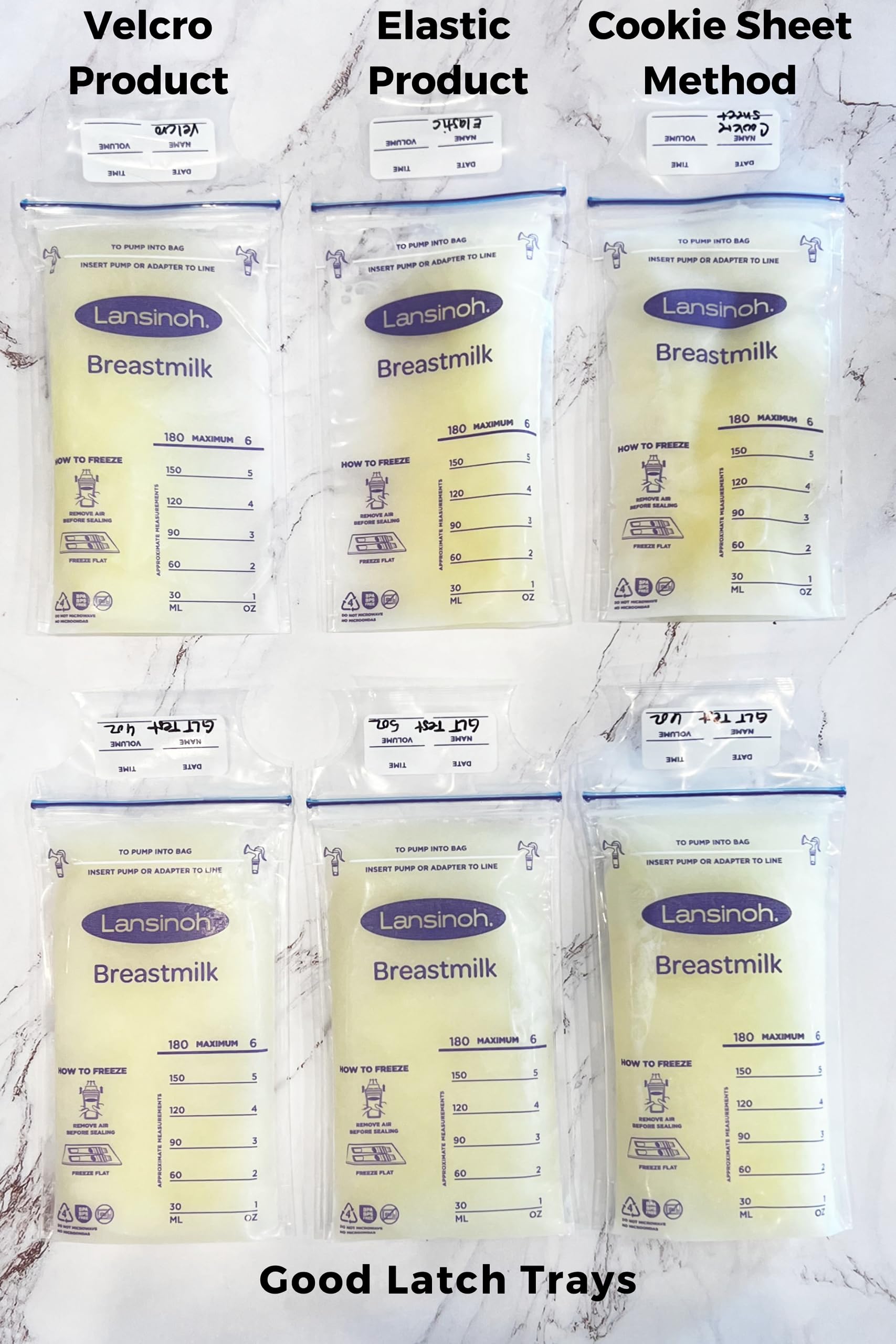 Magnetic Breastmilk Freeze Flat Trays - Breastpump Accessory to Freeze Breast Milk Storage Bags Flat - (for Lansinoh, Up&Up, & Avent, Starter Set (2-6oz))