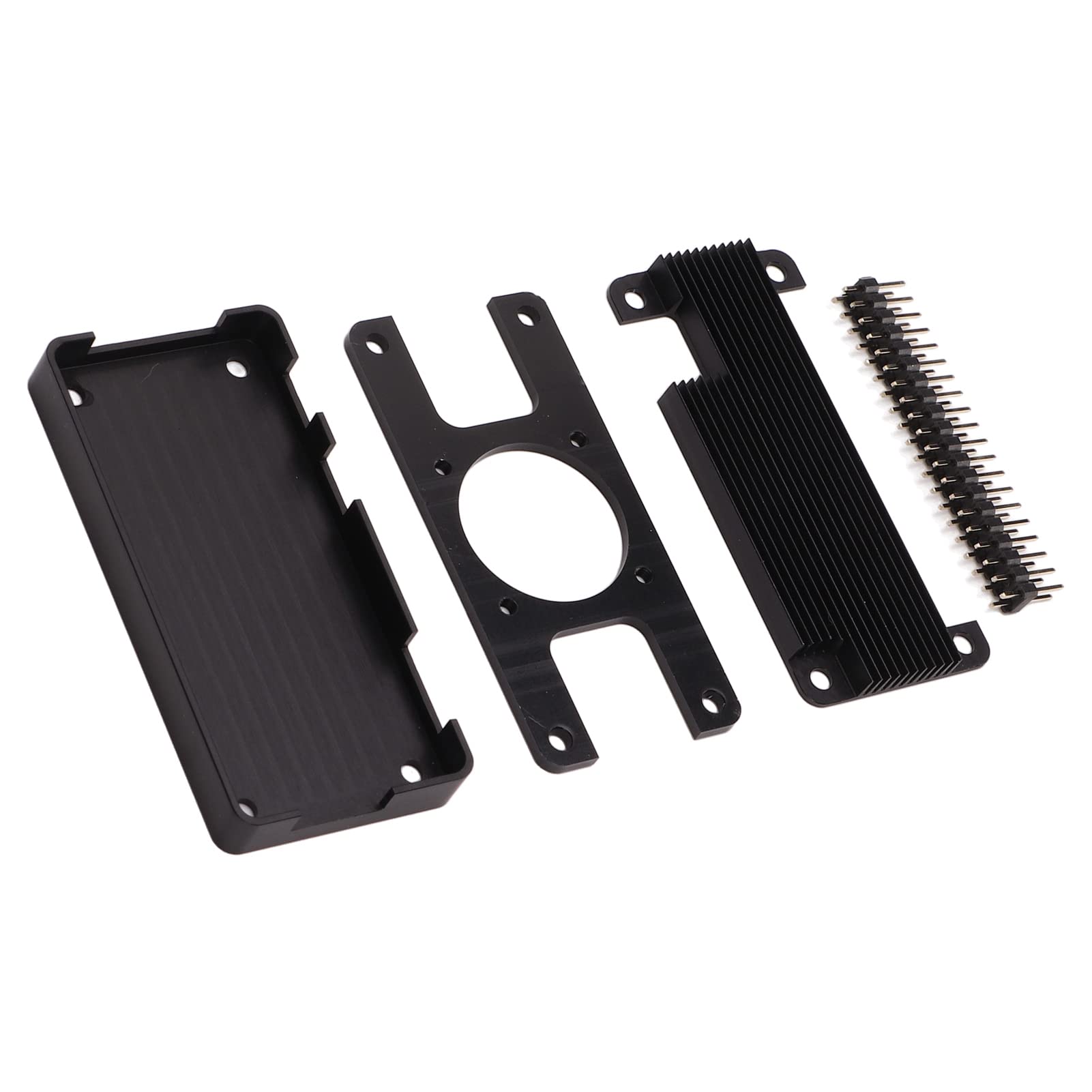 Passive Cooling Enclosure, Aluminum Alloy Passive Cooling Case Rigid and Fast Heat Conduction (Black Pin Header)