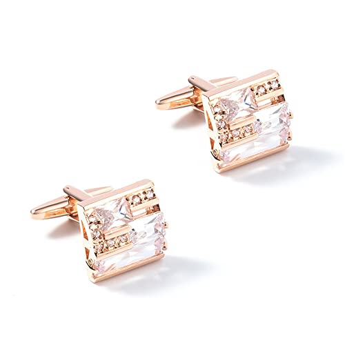 Men's tie Clip Cufflinks White Square Crystal Zircon Cufflinks Men's Cuff Nails French Shirt Cufflinks