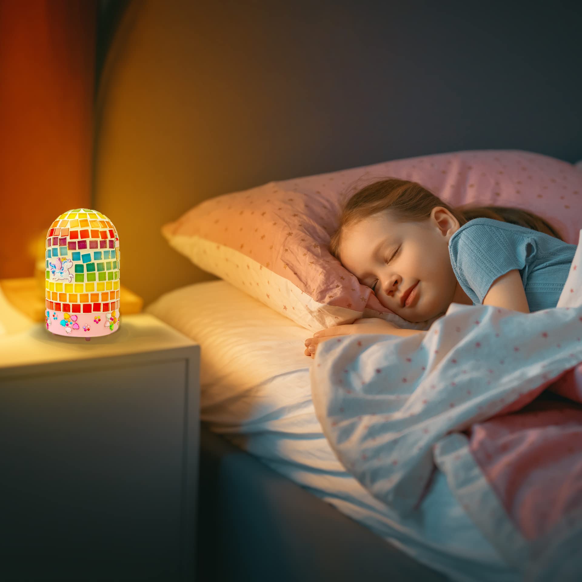 Make Your Own Mosaic Night Light - Craft Kit for Kids, Arts Craft Project Kit for Girls Age 4 to 8 Year Old