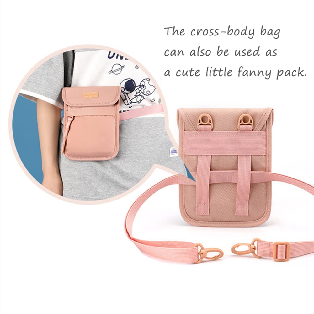 OPXTO Small Crossbody Cell Phone Purse for Women, Mini Messenger Shoulder Handbag, Nylon Small Waist Bag (Lava cake) …