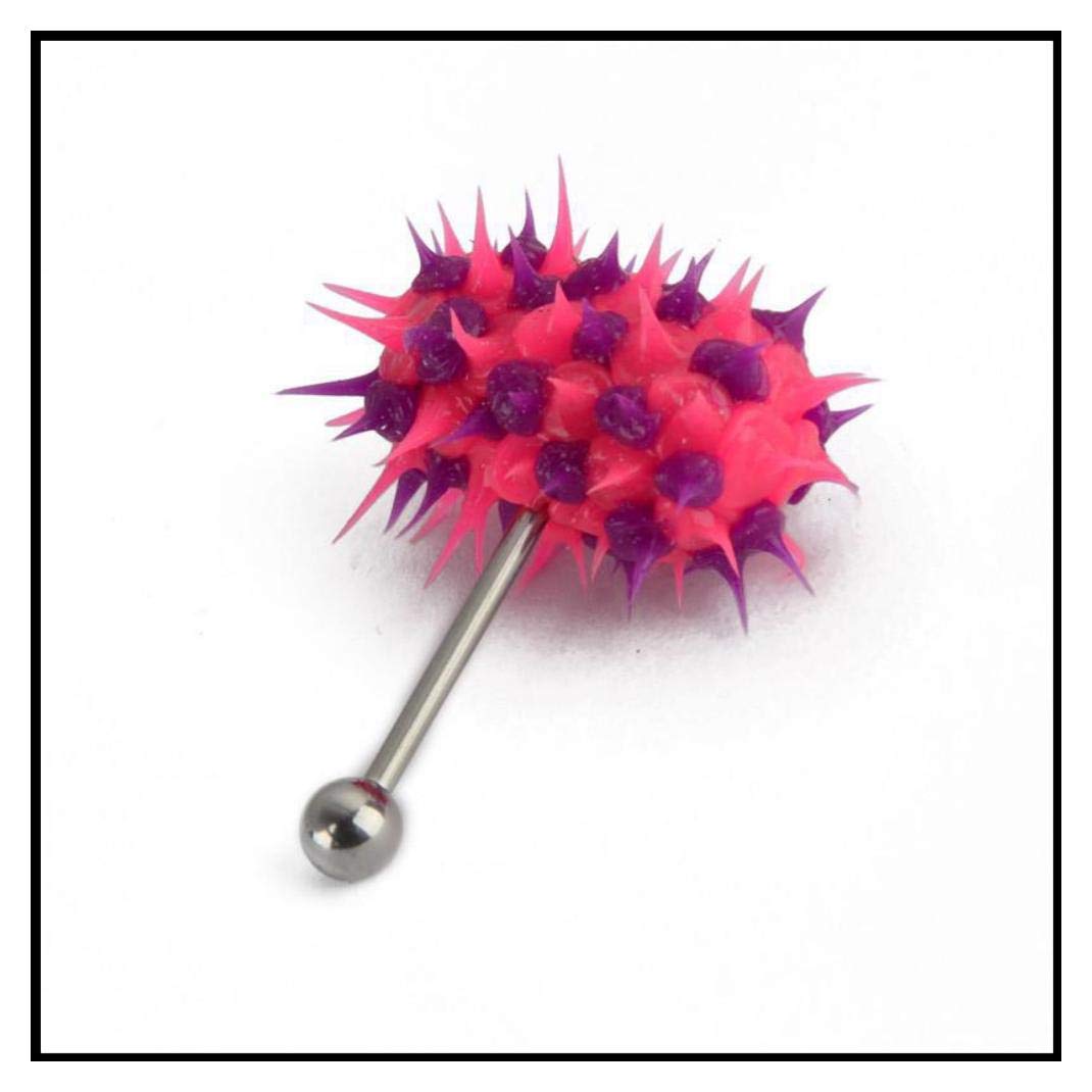 In Box Colorful Personality Trendy Vibrating Tongue Ring Body Piercing Jewelry 13