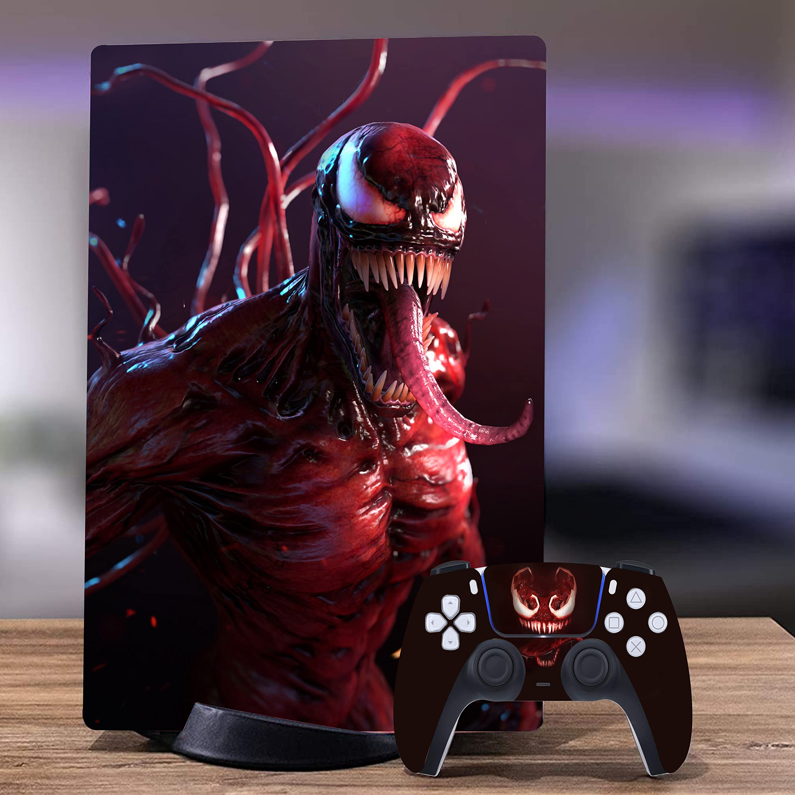 P-S5 Disc Version Skin for Console and Controllers Vinyl Sticker Play-Station 5 Skins Wrap Decal Cover Protective Accessories(Disc Edition)