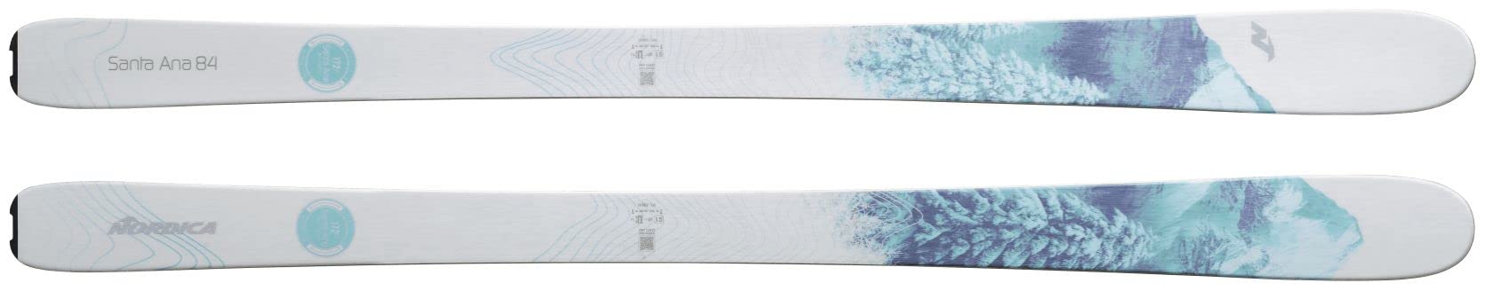 Nordica Women Santa Ana 84 Skis, Color: White/Teal, 158 (0A232200001)