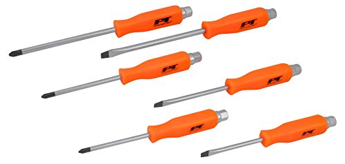 Performance Tool W1729 Professional Go-Through Screwdriver Set with Heat Resistant Handles and Magnetic Tips, Includes Phillips and Slotted Sizes