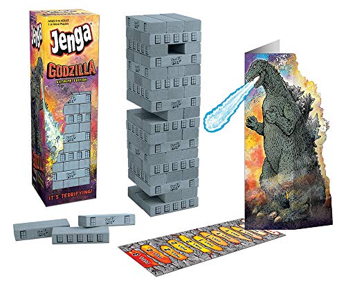 Jenga: Godzilla Extreme Edition | Based on Classic Monster Movie Franchise Godzilla | Collectible Jenga Game | Unique Gameplay Featuring Movable Godzilla Piece