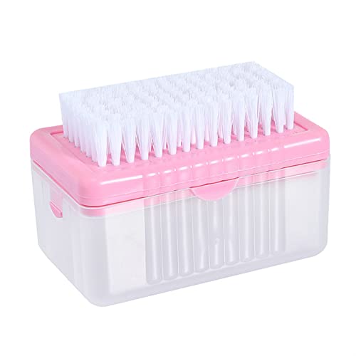 INKSKI Square Soap Travel Case Bathroom Soap Holder Soap Dish Laundry Brush for Clothes Soap Lather Laundry Box Storage Foaming Box Roller Soap Container (Color : Pink)