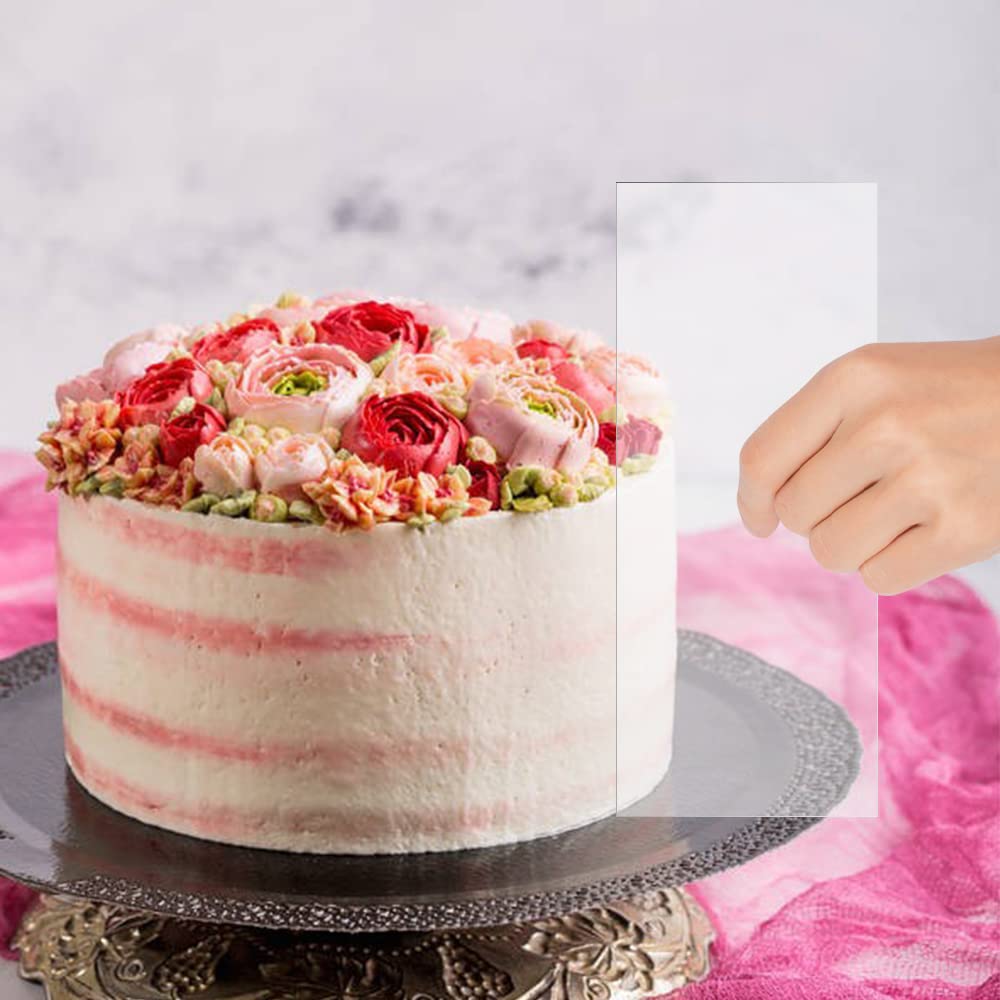 N/C 6Pcs 9.45 Inch Clear Acrylic Cake Scraper Icing Frosting Buttercream Decoration Comb Saw Tooth Set, Edge Smoother in 11 Patterns for DIY Cream Mousse, Kitchen Supplies 9.45*3.94*0.08