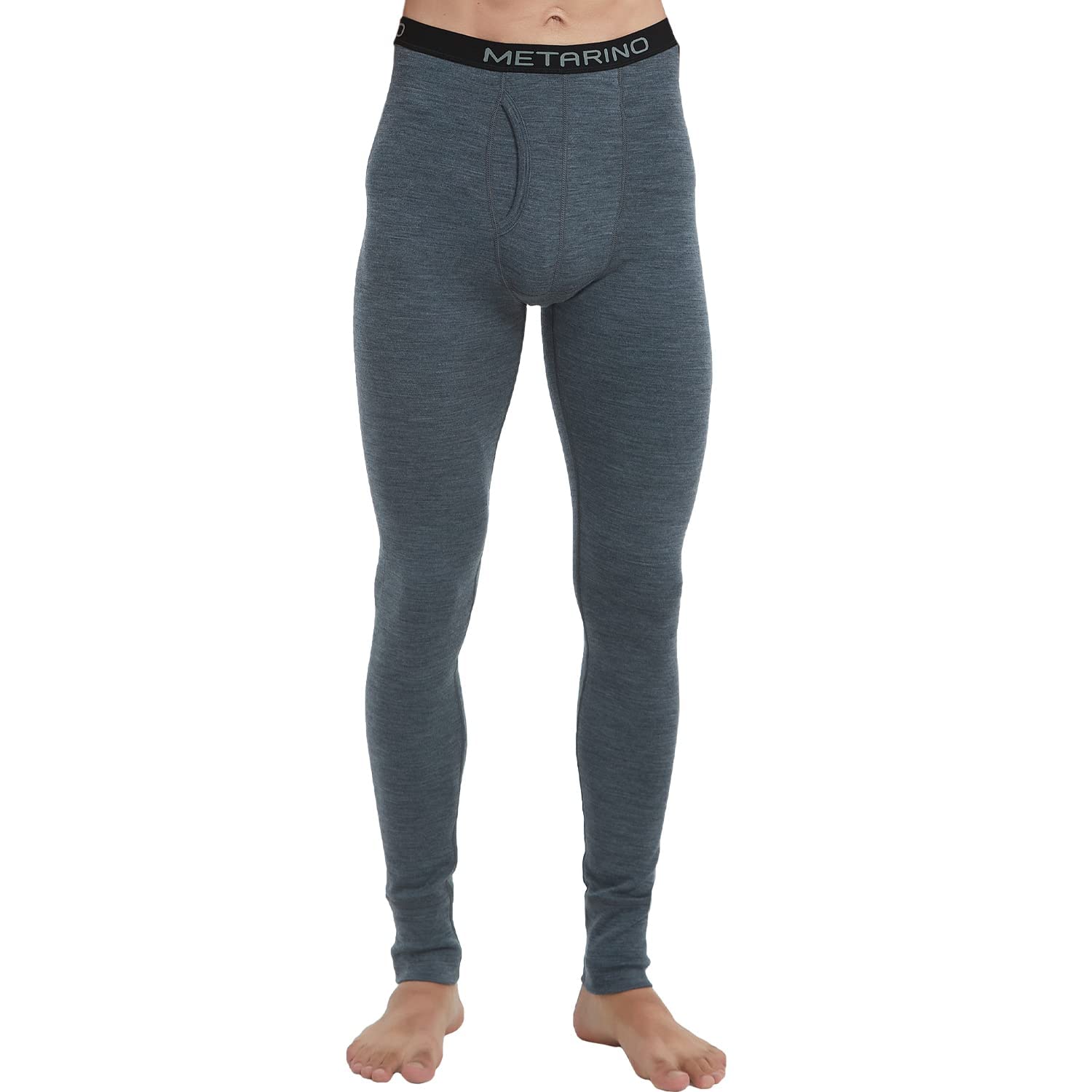 METARINO Merino Wool Base Layer Thermal Pants Men,Midweight Long Underwear Leggings,Dark Grey,X-Large