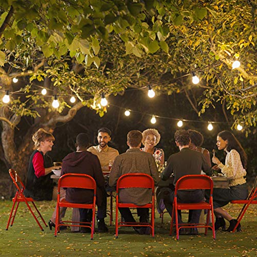 L.A. NOVA 48ft LED Outdoor String Lights with 15 ST14 Bulbs Indoor Outdoor Lights for Patio Garden Backyard Pool, 16.4ft Extension String and 2 pcs Filament
