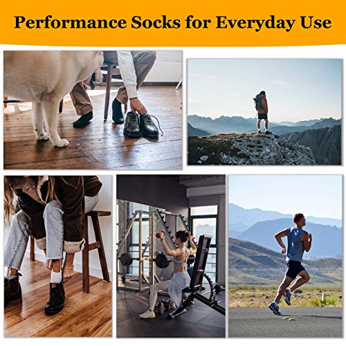 Kodal Copper Infused Running Socks No Smell Low Cut Ankle Tab Support Comfortable Cushion - 5 Pairs