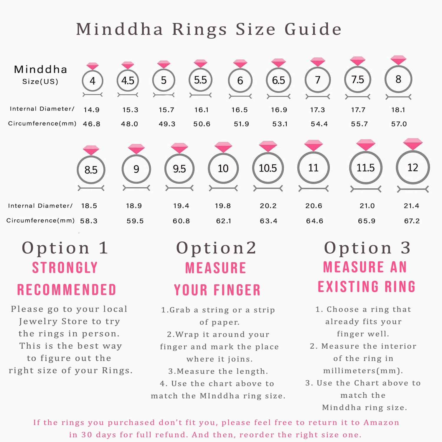 MINDDHA Statement Rings For Women - Stylish Sterling Silver Rings - 925 Pure Silver Crescent Moon Star Rings For Her - Handmade Designer Ring 1.5mm Width, Size 9