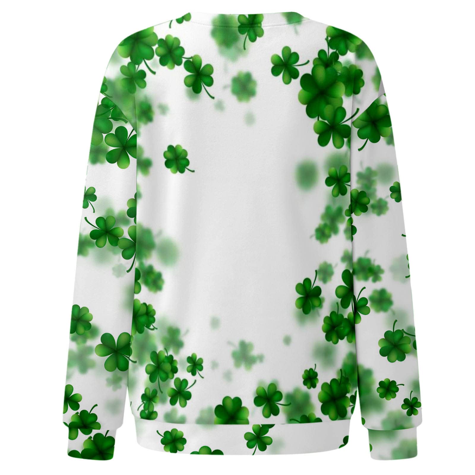 Long Sleeve St Pratick?s Day Shirt For Women Lucky Shamrock Clover Graphic Print Pullover Sweatshirt Crew Neck Tunic Tops