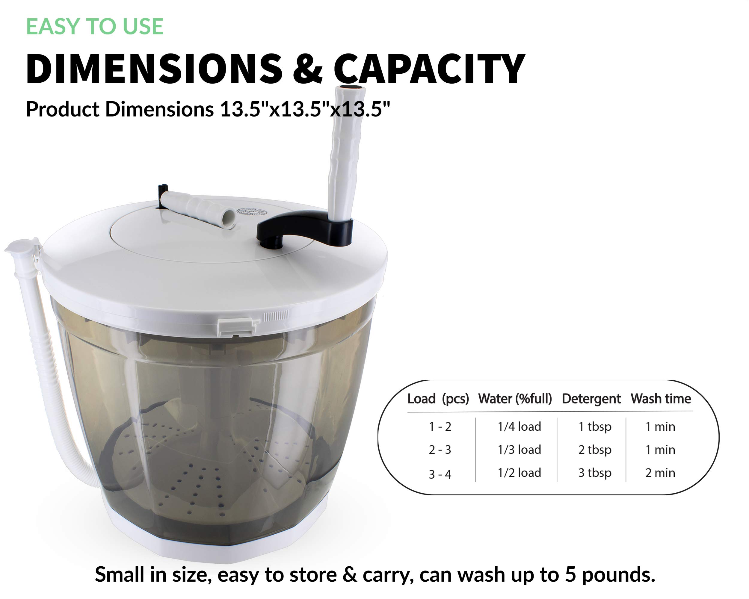 KHOMO GEAR - Mini Portable Washing Machine - Washer and Dryer - Manual Non Electric