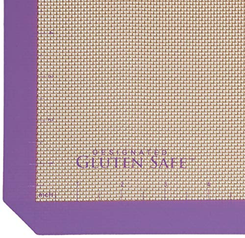 Mercer Culinary Silicone Bake Mat, Half Size, 11 7/8-Inch by 16 1/2-Inch, Purple border