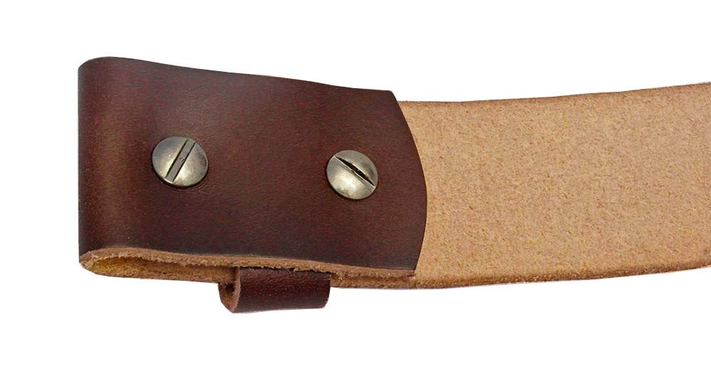 Johnson Brothers Solid Full Grain Leather Belt Strap without buckle or center prong hole 1.5" wide (38)