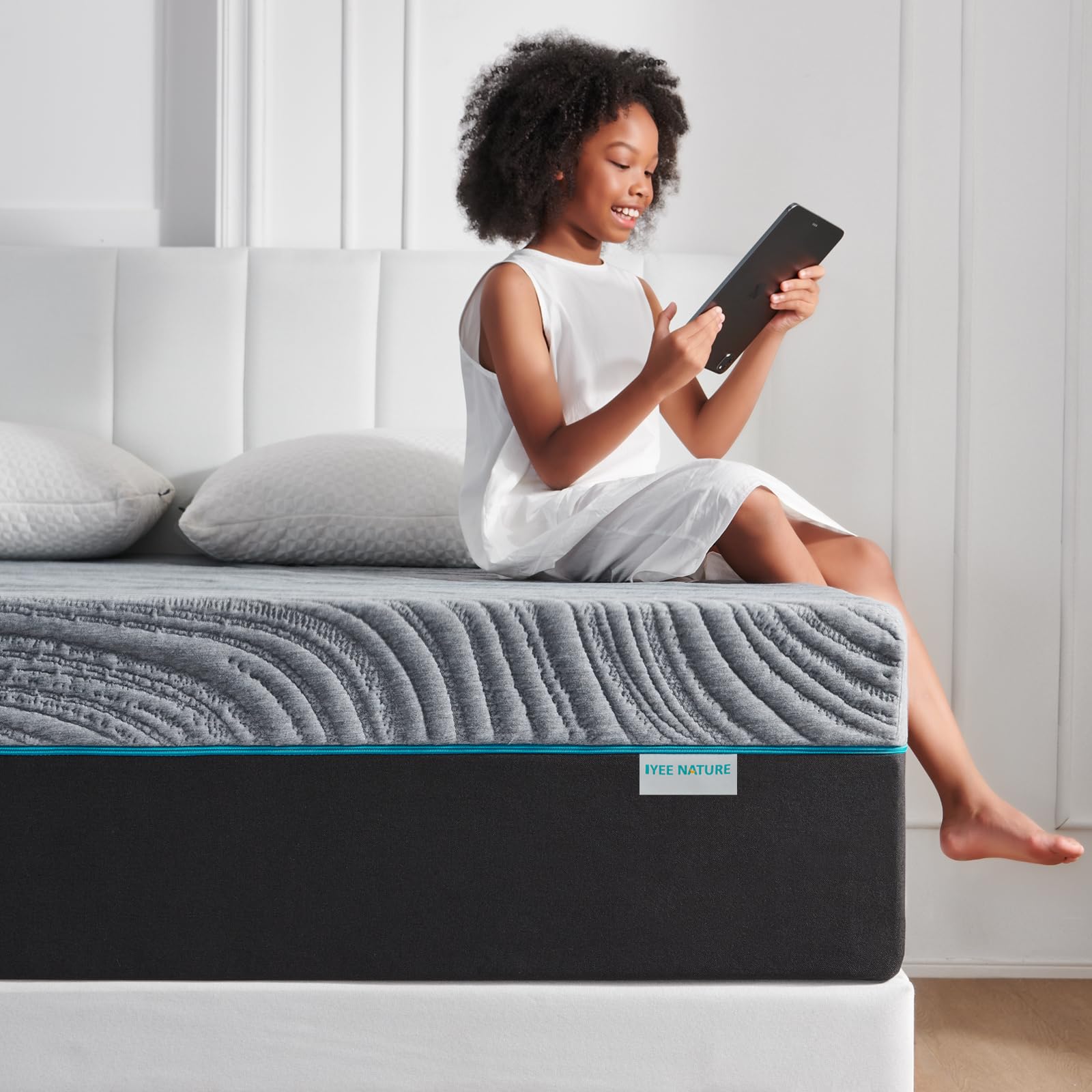 IYEE NATURE Queen Mattress, 10 inch Queen Gel Memory Foam Mattress in a Box