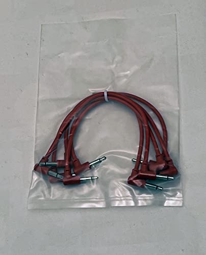 Luigis Modular M-PAR Right Angled Eurorack Patch Cables - Package of 5 Red Cables, 6" (15 cm)