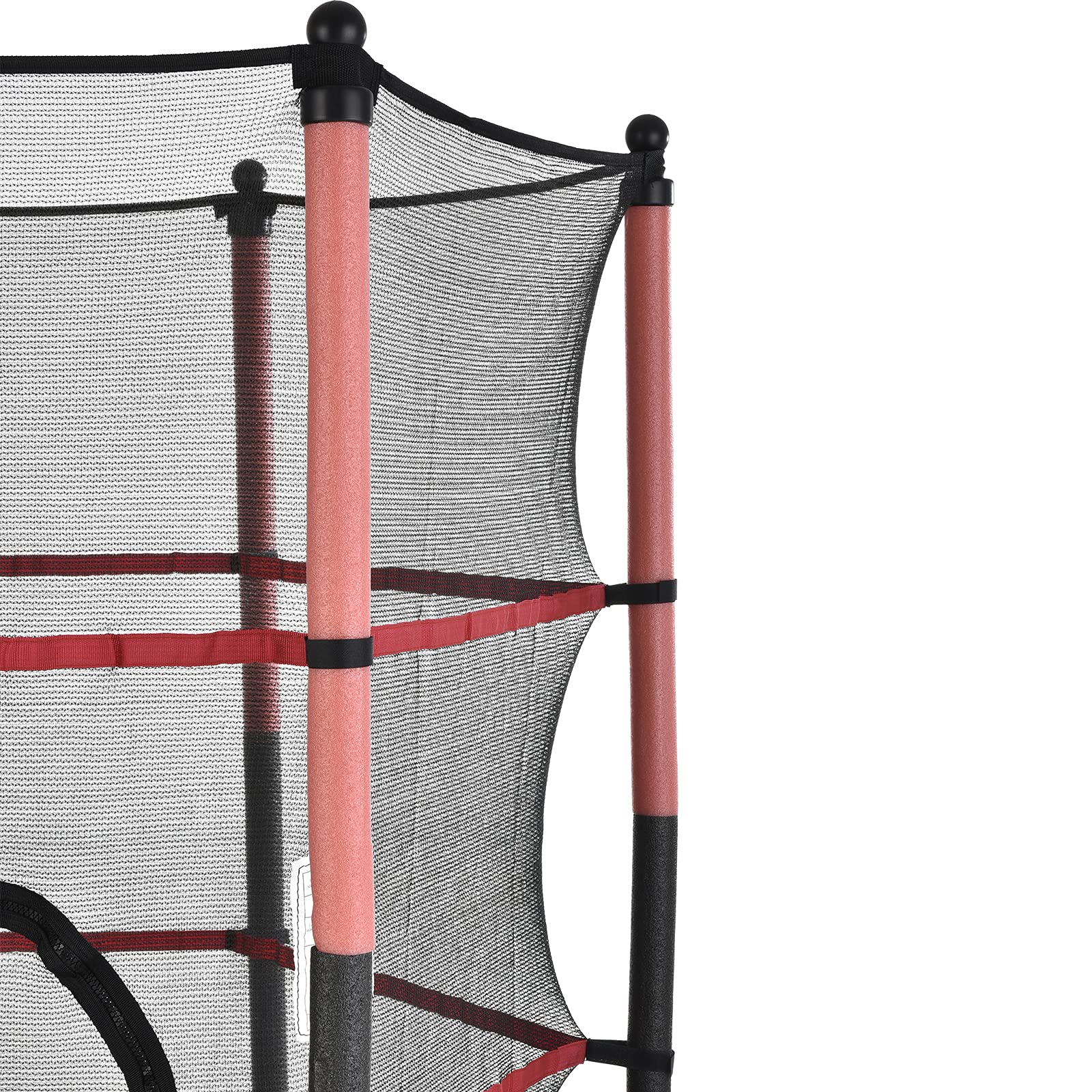 MengK FCH Kinder Trampolin Jumper 140 cm mit gepolsterten Stangen und Sicherheitsnetz, Rosa und Schwarz