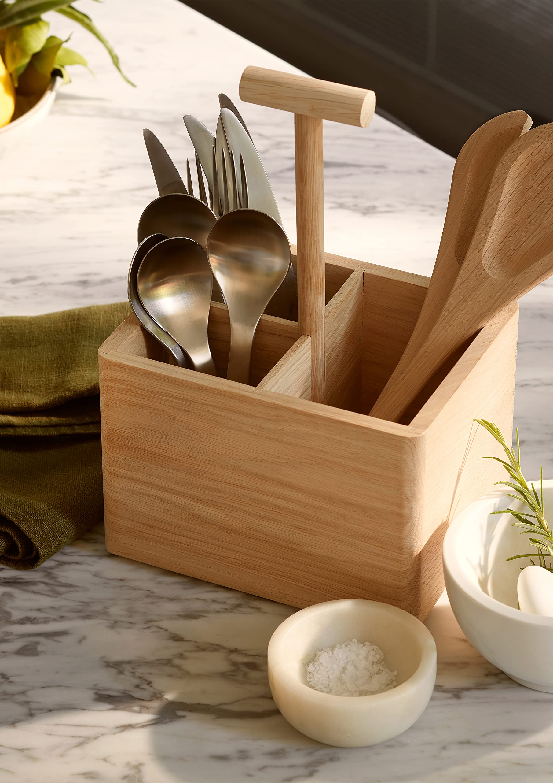 LSA Dine Oak Cutlery Holder H29cm L20cm W16cm| 1 Unit | Hand Planed Wood | DI70