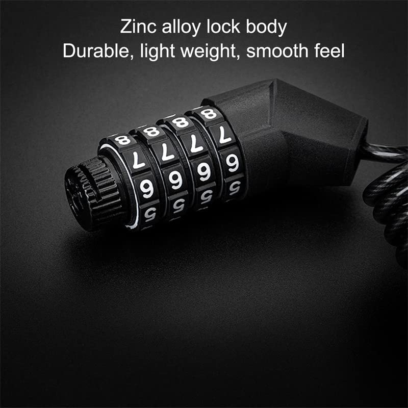 Mini Bicycle Cable Lock 4 Digit Helmet Lock Chain Backpack Password Lock Accessories Mini Cycling Combination Bicycle Cable Lock for Travel Luggage Locks Helmet Lock