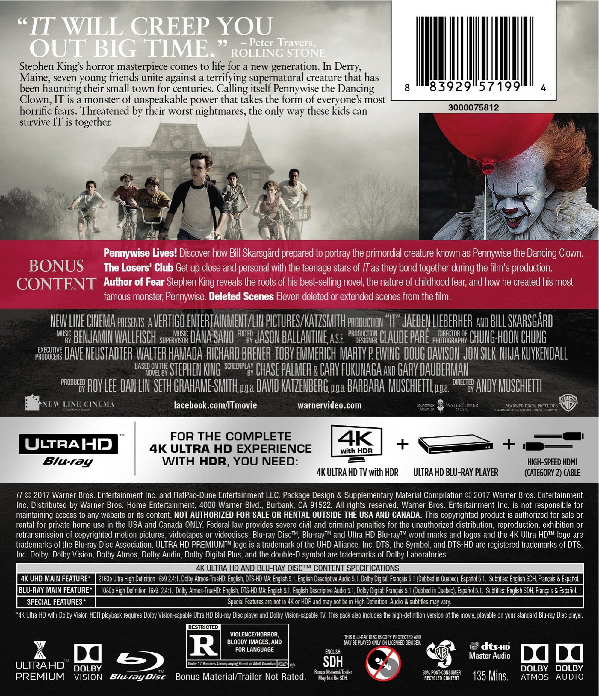 It (4K Ultra HD + Blu-ray) (4K Ultra HD) [4K UHD]