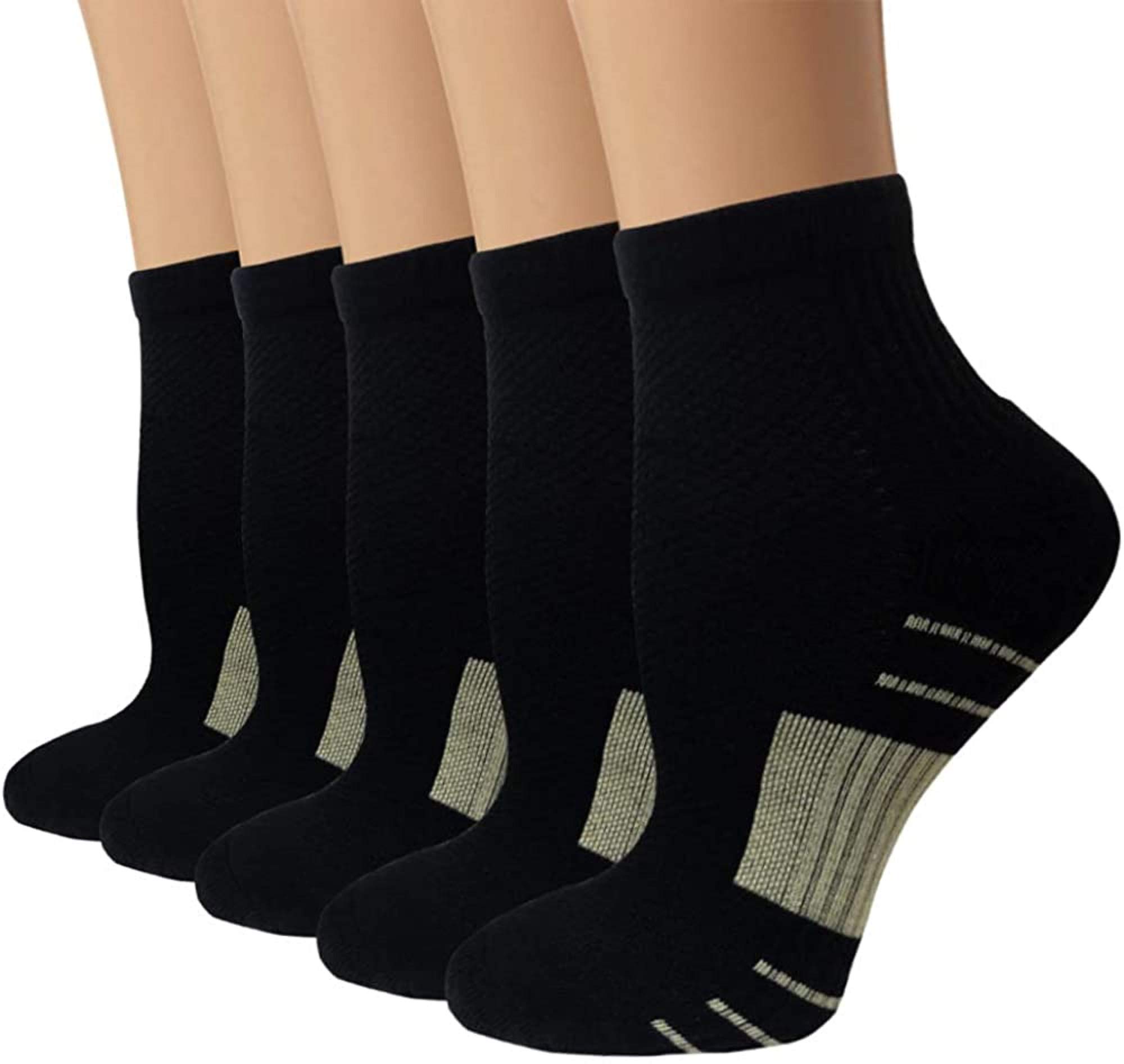 Iseasoo Copper Compression Socks for Men & Women Circulation-Ankle Plantar Fasciitis Socks Support for Athletic Running