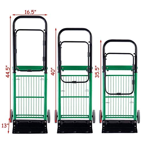 HWZQHJY Folding Luggage Cart Multi-Functional Dolly, Gardening Lawn Leaf Bag Support Platform Truck Cart, 200Lbs Load Capacity