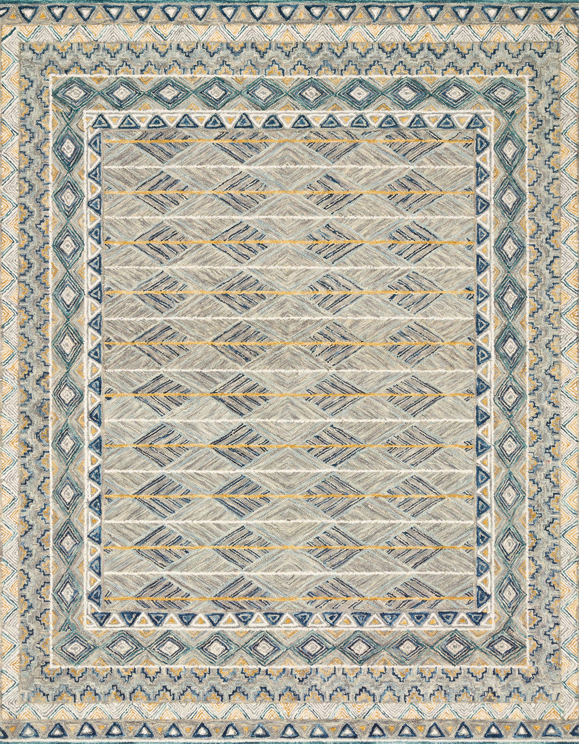 Justina Blakeney x Loloi Priti Collection PRT-01 Teal / Fiesta 9'-3" x 13' Area Rug