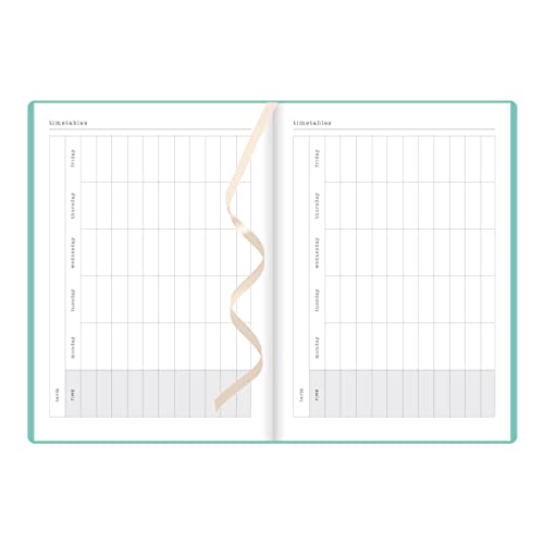 Letts of London Inspire Academic Weekly/Monthly Planner, August 2023 to July 2024, Week-to-View, Sewn Binding, Multilingual, A5 Size, 8.25" x 5.875", Green (C031389-24)