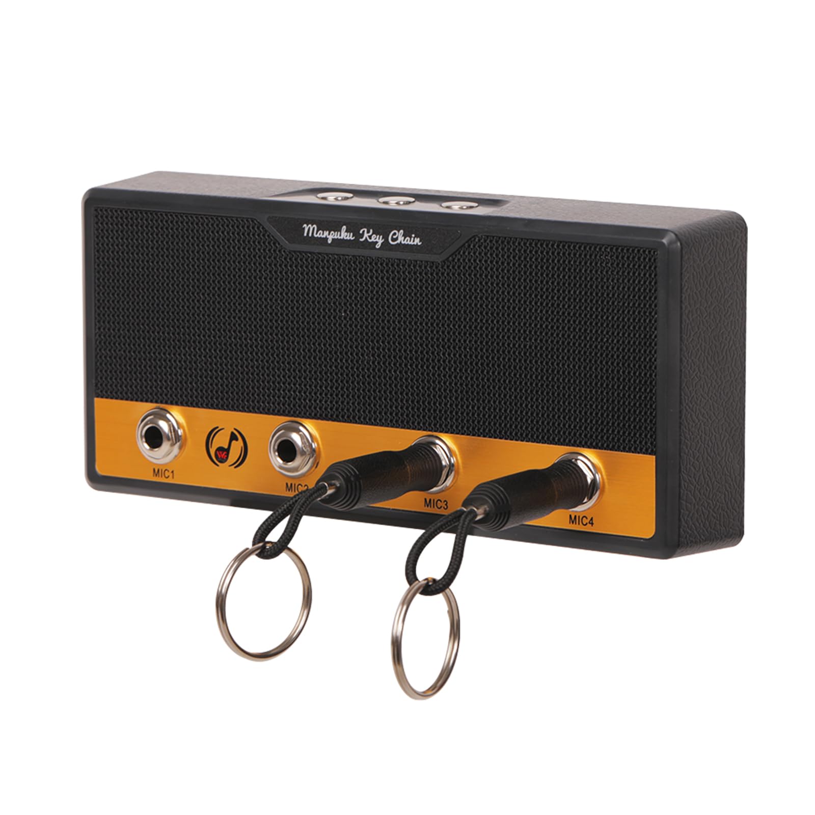 Musical Key Holder for Wall,Guitar Amp Key Holder Wall Mount,Wood Key Storage, for JCM800 Key Rack Hook Includes 4 Guitar Plug Keychains and 1 Wall mounting kit (Black3)