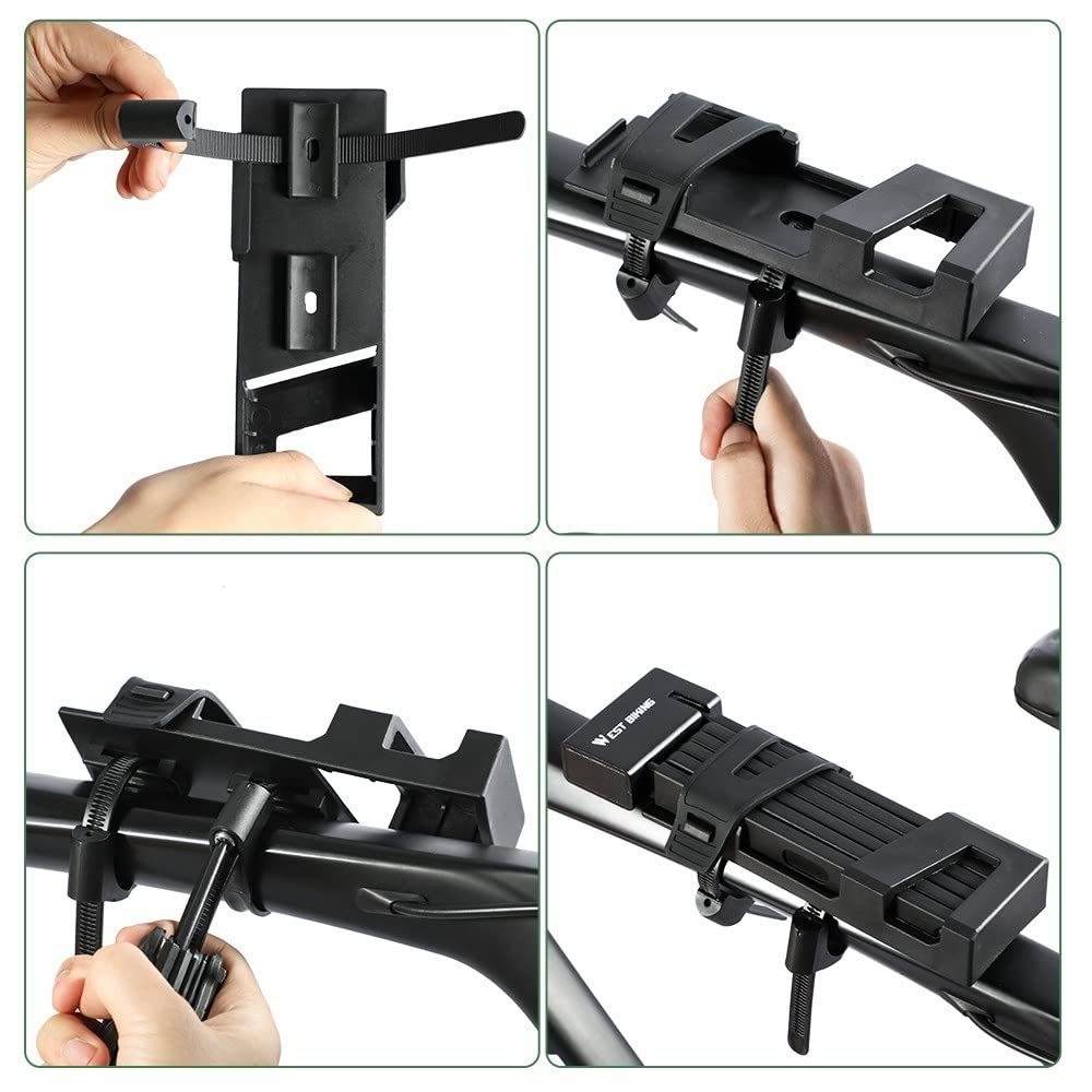 MengK Folding Bicycle Lock Anti Theft Safety Steel Chains Lock for E Bike Bicycle Motorcycle Cycling Equipment