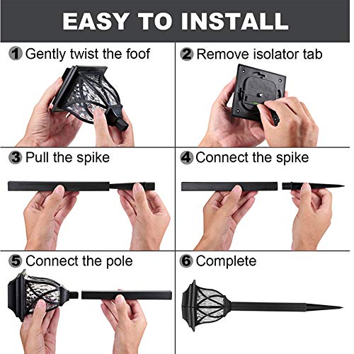 LANSGARINE Solar Pathway Lights Outdoor Waterproof,Solar Powered Garden Stick Lights, LED Solar Yard Lighting for Landscape,Lawn, Patio, Walkway, Driveway