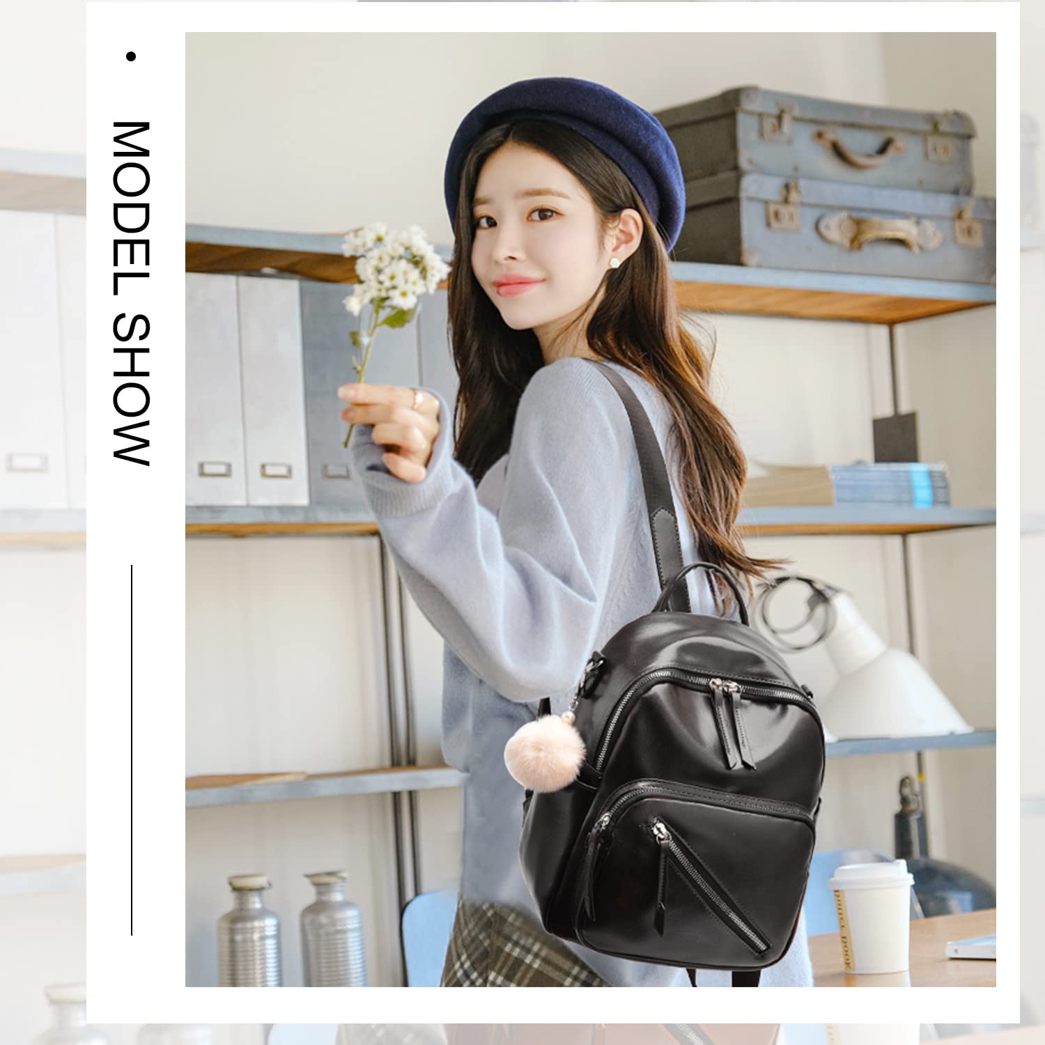 KUANG! Women Pu Leather Backpack Rucksack Travel Shoulder Handbag for Backpack Bags Casual Daypack