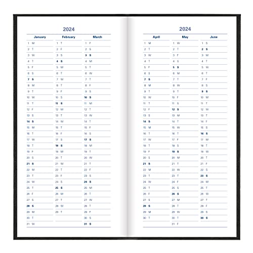 Letts of London Principal Weekly Planner, 12 Months, January to December, 2024, Week-to-View, Compact Size, 5.875" x 3.125", Black (C30NUBK-24)