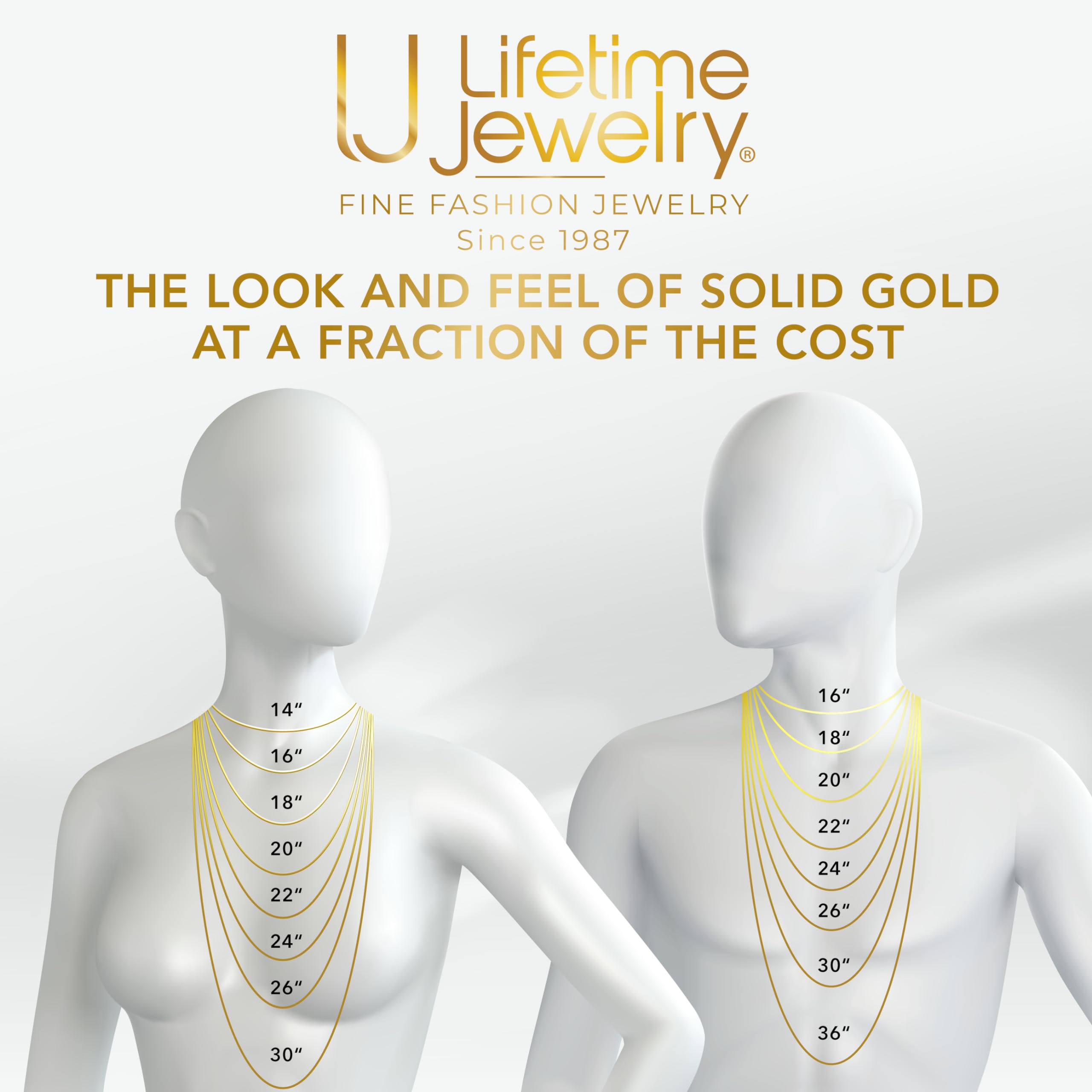LIFETIME JEWELRY Crushed Herringbone Chain Necklaces for Women and Men 24k Gold Plated (20 inches, 2mm, Gold)