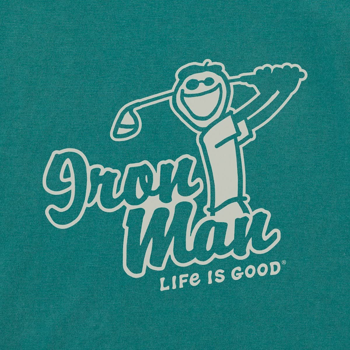 Life is Good. Men's Big Jake Iron Man LS Crusher Tee, Spruce Green, Small